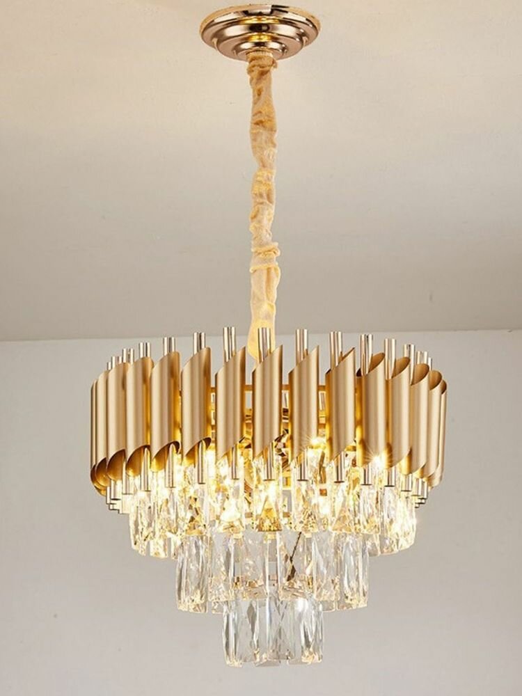 Люстра каскадная Crystal 400, цвет золото, цоколь E14