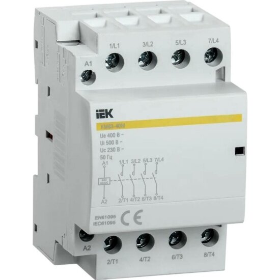 Контактор модульный Iek КМ63-40М AC/DC, MKK21-63-40