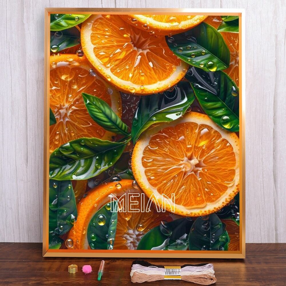 Эксклюзивный комплект для вышивки MEIAN 14CT, апельсиновый, 30x40 см