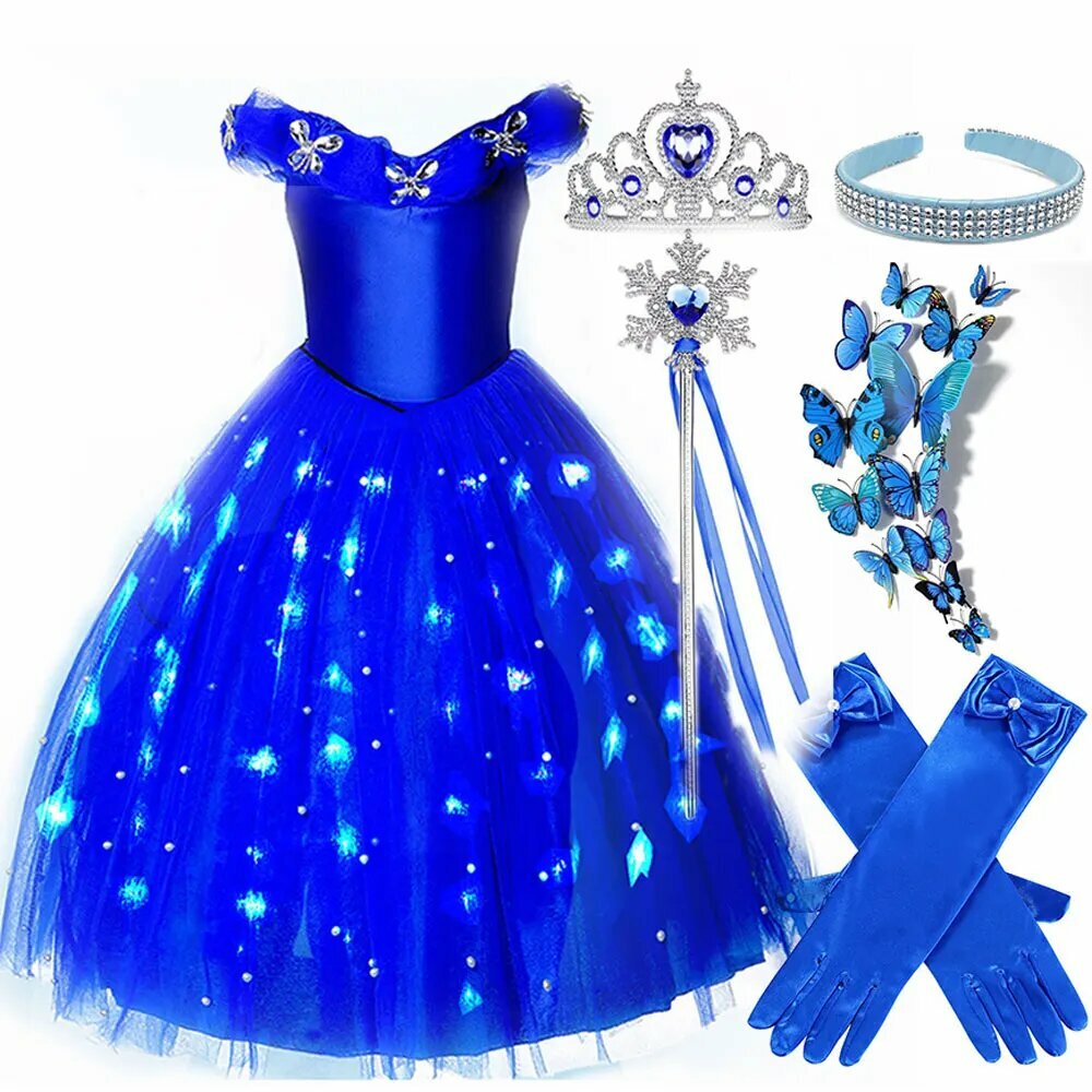 Платье Золушки Disney из шифона темно-синего цвета 4T(tag 120), Cinderella Suit 4
