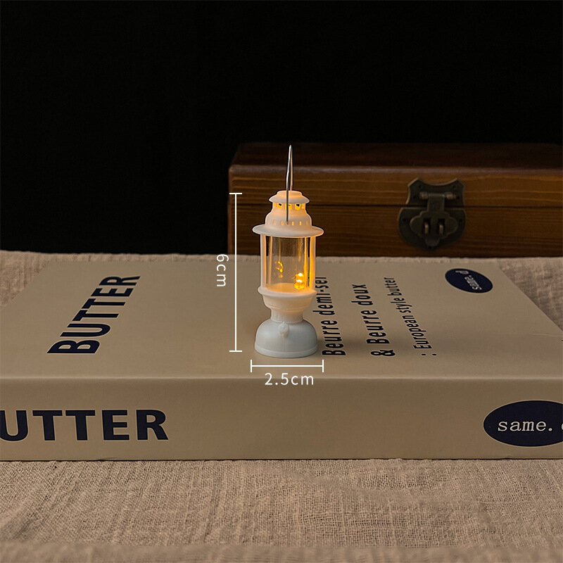 Винтажный мини-ночник LED электронная свеча для домашнего декора, атмосферный свет, реквизит для фото, маленький орнамент