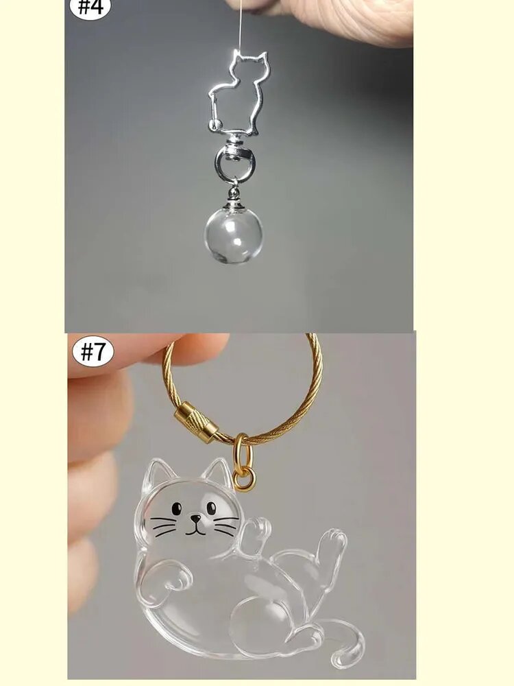 Брелок-капсула для кошачьей шерсти, коллекционный аксессуар для любителей кошек,2 шт