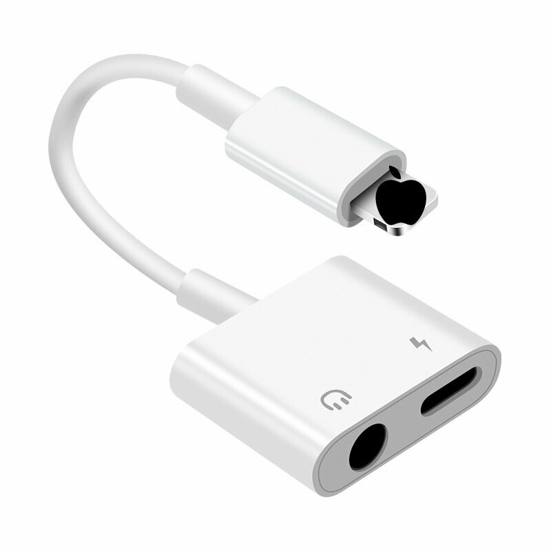 Подходит для адаптера гарнитуры Apple Lightning для зарядки и прослушивания iPhone 3,5 Адаптер два-в-одном 3,5 мм +