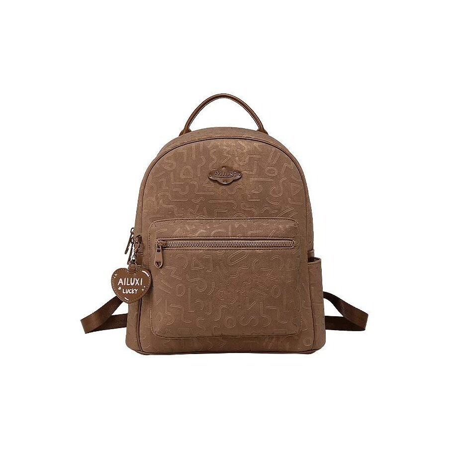 Рюкзак женский AILUXI флористический узор, caramel brown large, 12.5 cm