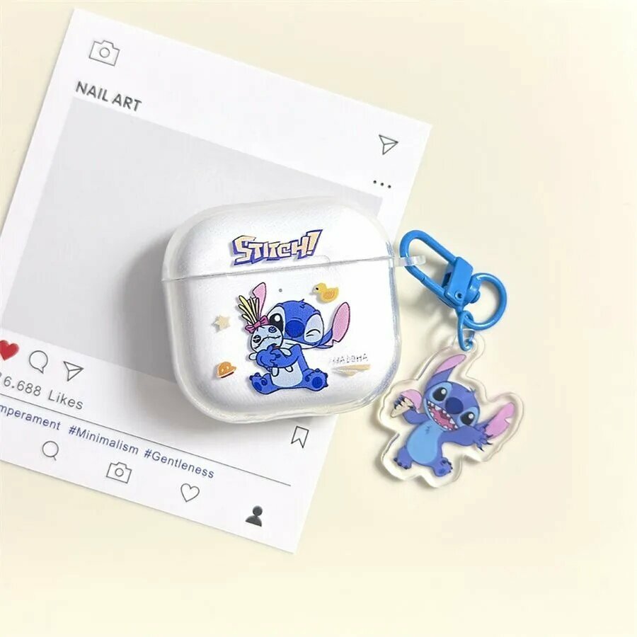 Чехол для Аирподс 4 / AirPods 4 Мультфильм Стич Stitch силиконовый чехол