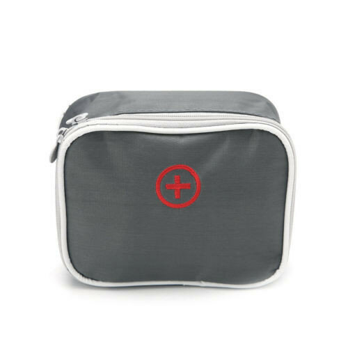 First aid kit bag for travel durable portable with modern simple style and polyester material gray