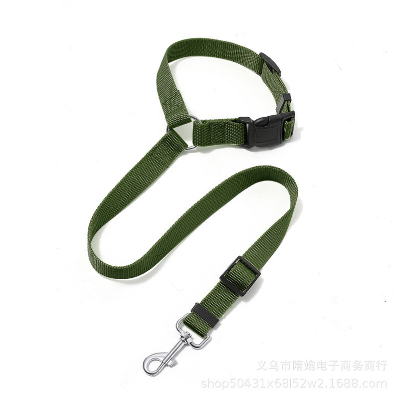 Собачья поводок для автомобиля B-стиль зеленый кольцо, регулируемый ремень для заднего сиденья
