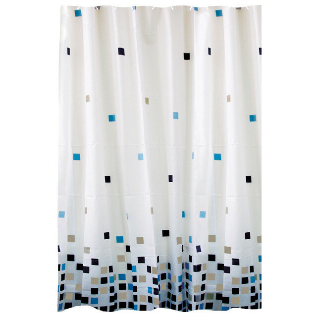 Занавеска для ванной Рыжий кот 180х180 см полиэстер белая плитка