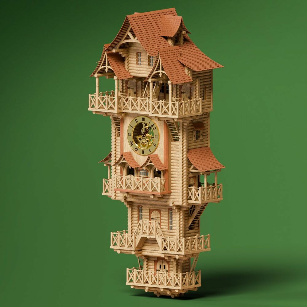 7007 Деревянные часы "Башня Времени" сборная деревянная модель, 1/35, СВ Модель