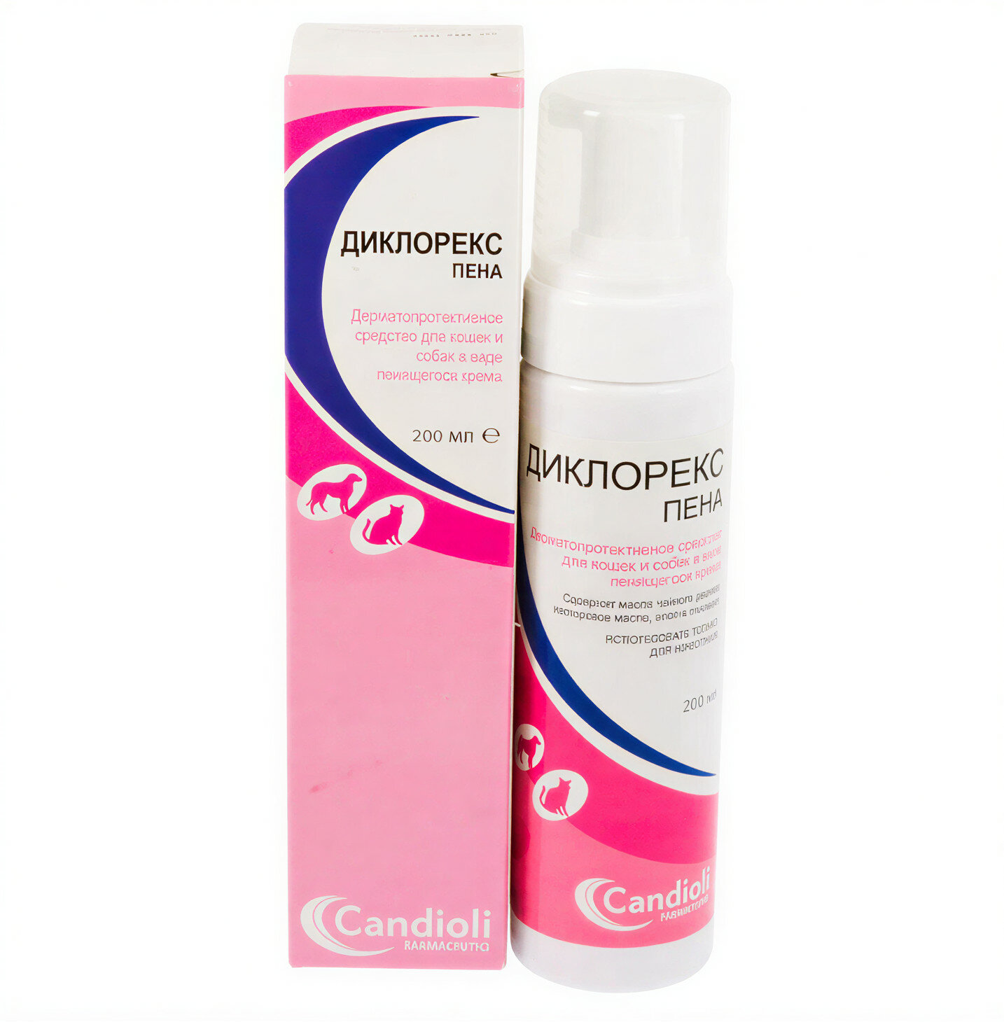 Мусс для кошек и собак Candioli Диклорекс дерматологический ,200 мл