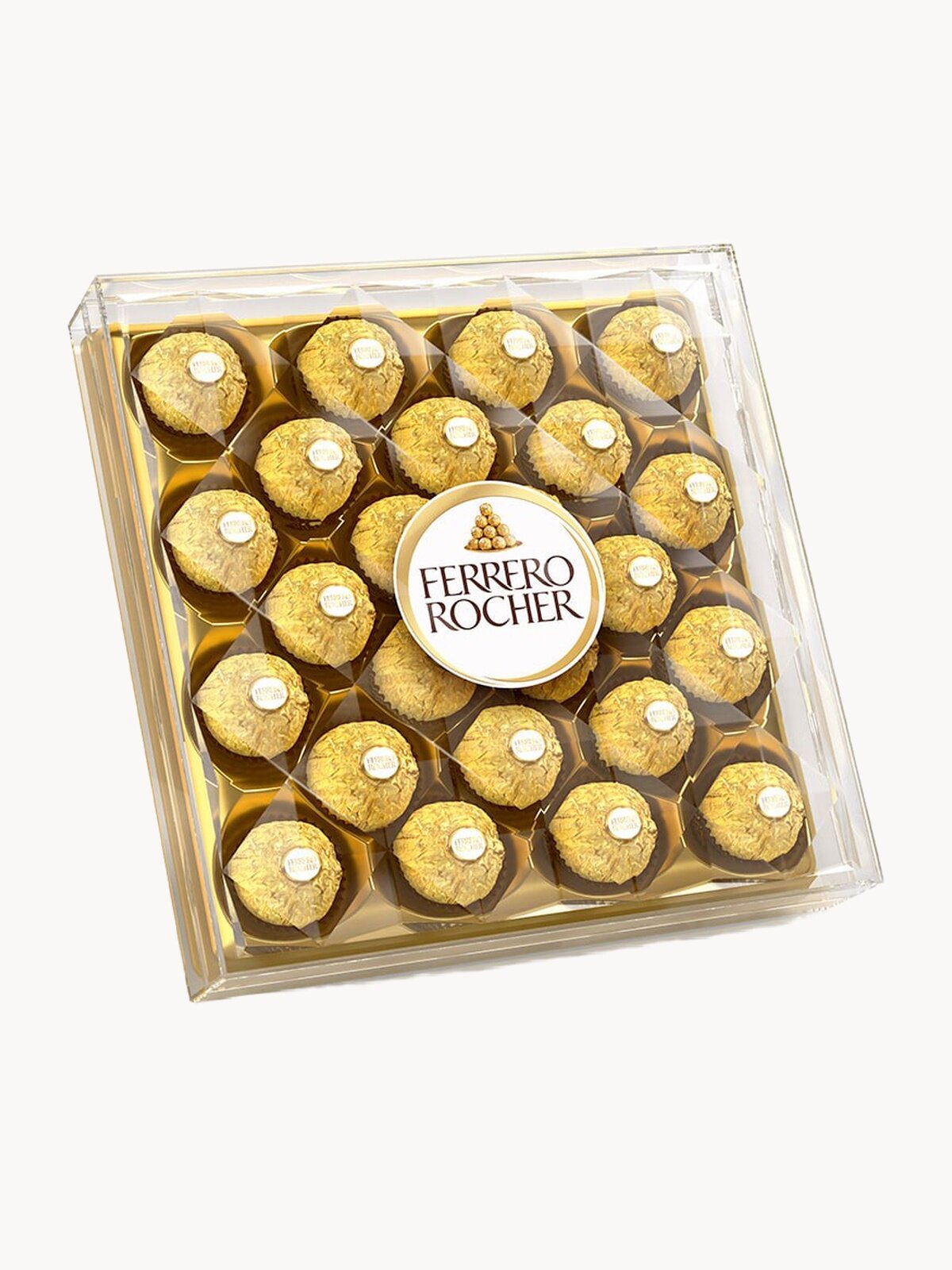 Конфеты шоколадные Ferrero Rocher в подарок из молочного шоколада, покрытые измельченными орешками, с начинкой из крема и лесного ореха, 300 г