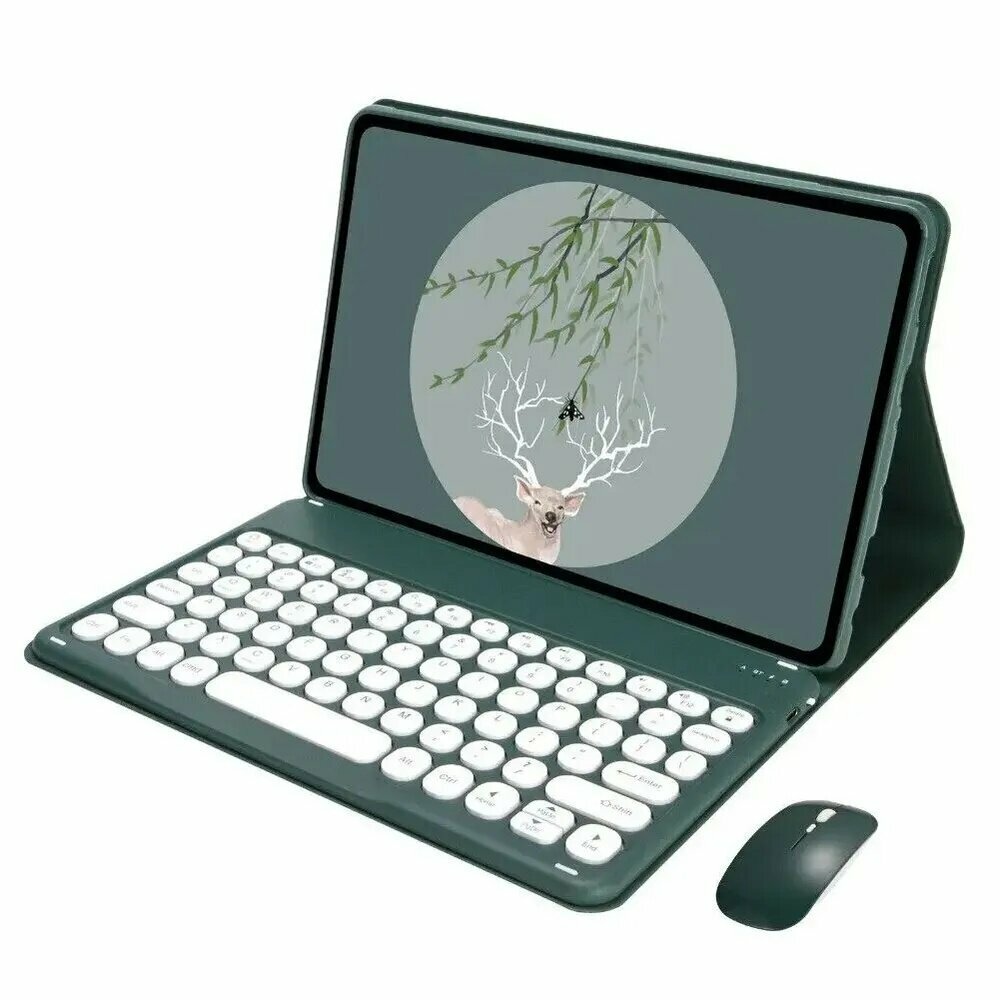 Для Honor Pad X9/X9 LTE 11,5 дюйма 2023 (ELN-W09/L09) с круглой клавиатурой Bluetooth мышь магнитно кожаный чехол русская и английская раскладка