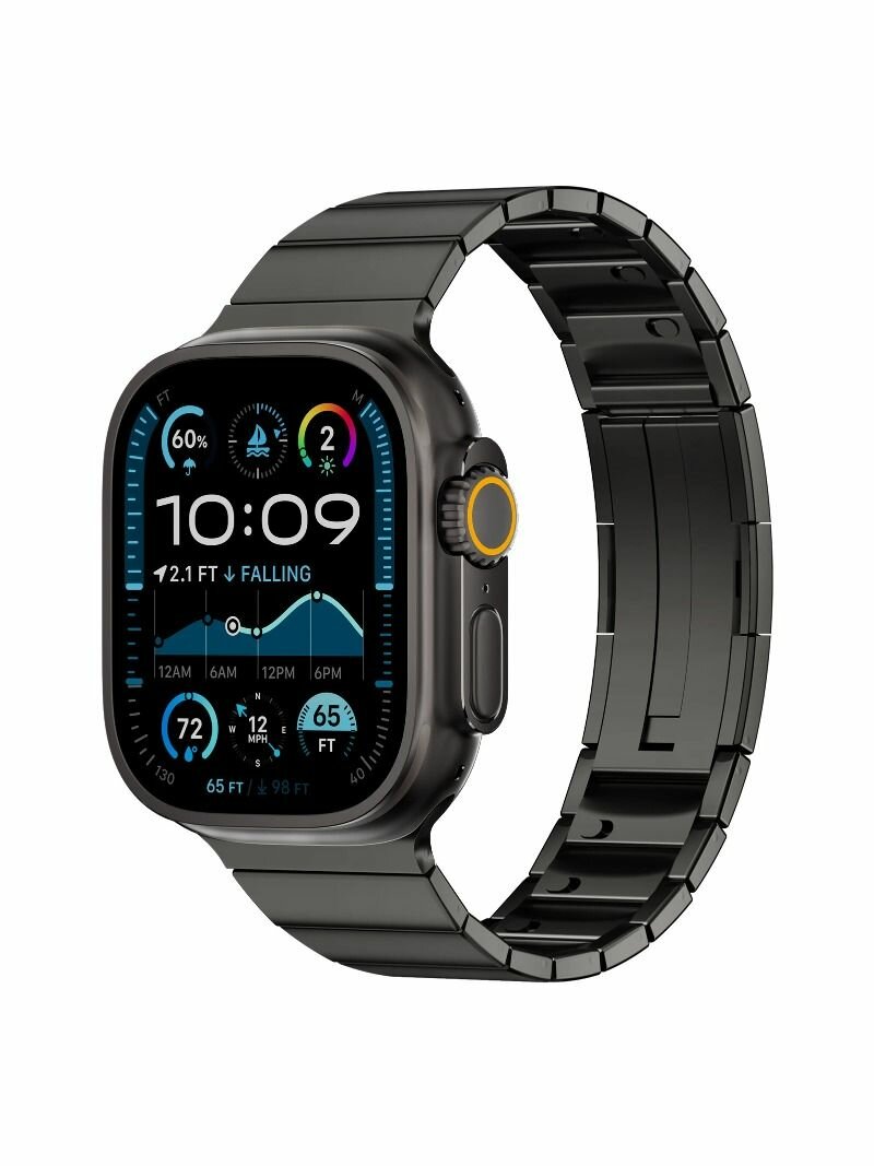 Металлическая лента для Apple Watch Ultra 2 49mm 46mm 45mm 44mm из нержавеющей стали Браслет iwatch 10 9 8 7 6 SE ремни