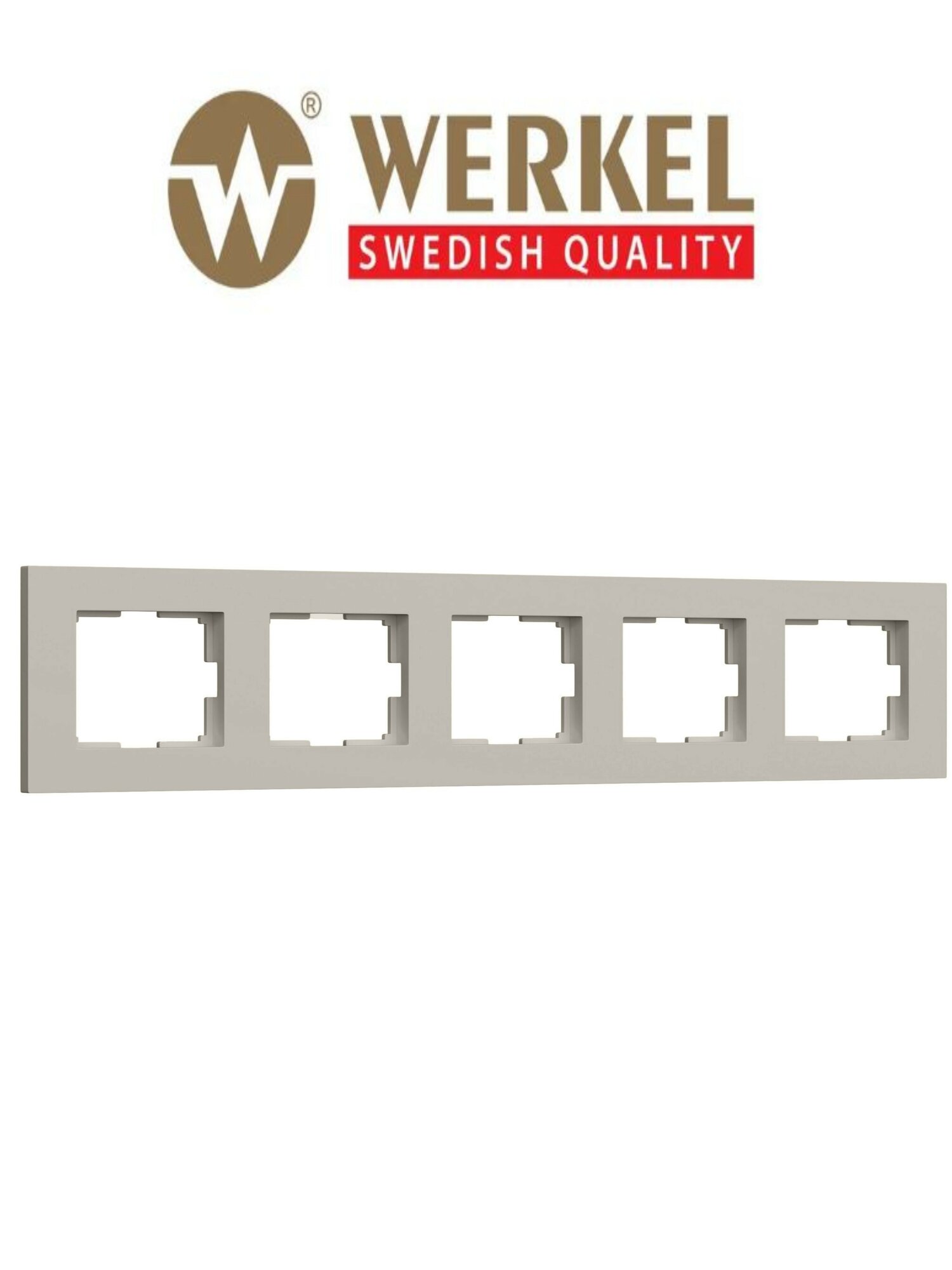 Рамка на 5 постов WERKEL Slab W0052917, поликрбонат, цвет дымчатый софт