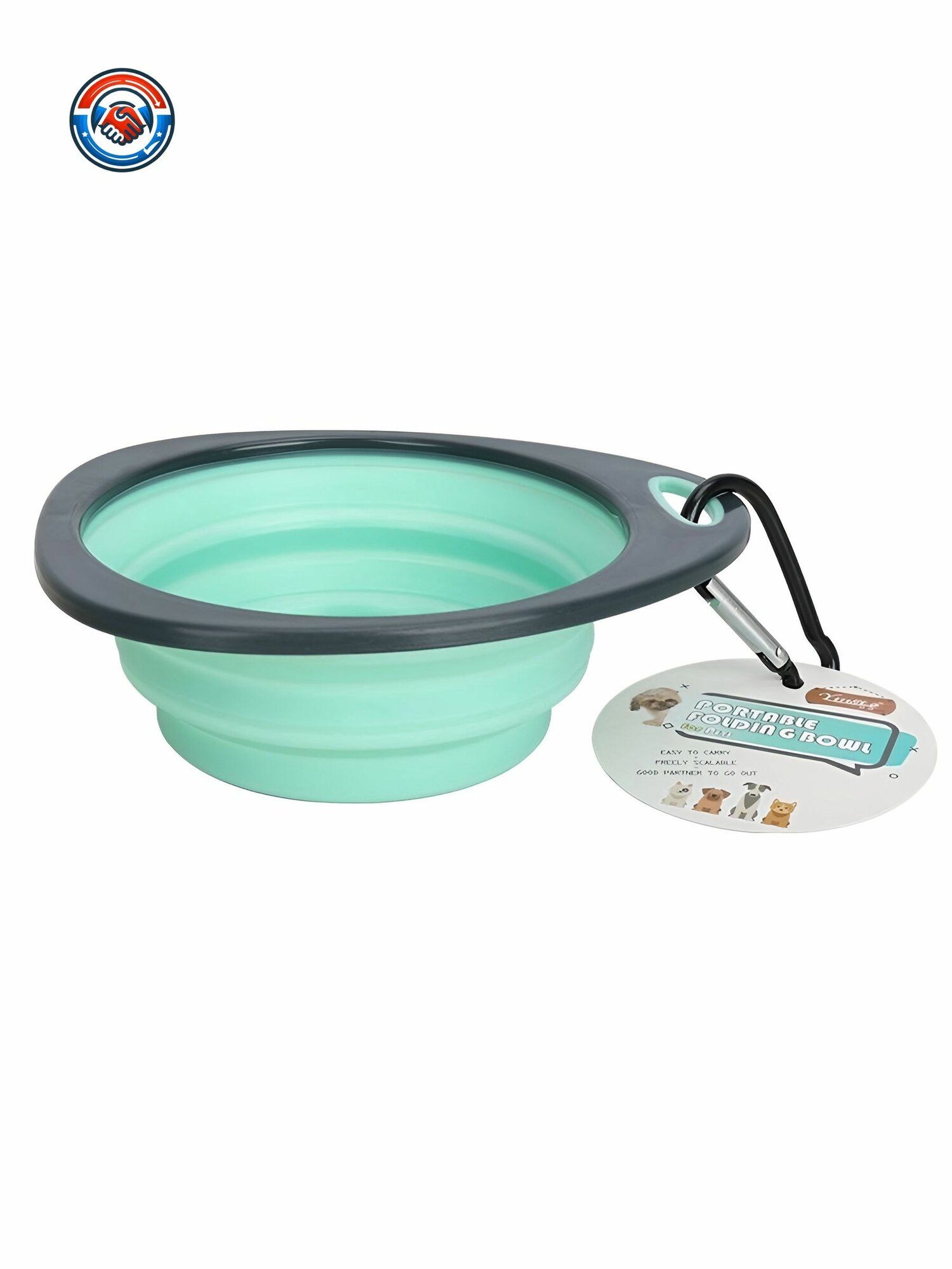 Складная дорожная миска для собак и кошек, компактная походная посуда для воды и корма с карабином, складная миска для путешествий и прогулок