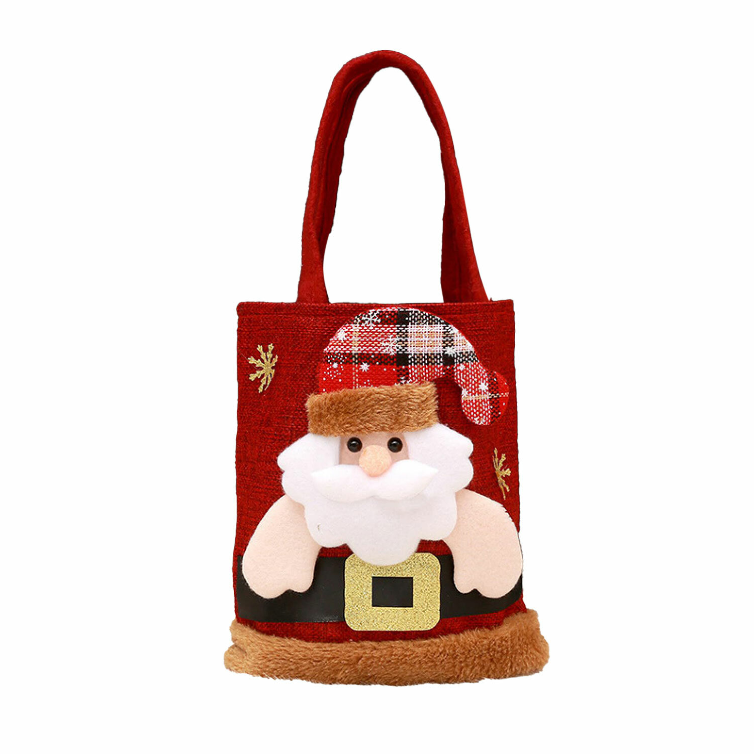 Christmas Gift Bags, Canvas gift bag, Christmas Gift Bags Reusable Christmas Tote Bags, New Year's Shopping, Christmas Surprise, Xmas Party, Color: Linen Belt Apple Bag Old Man, Linen Belt Apple Bag Snowman, Linen Belt Apple Wombat, Linen Belt Apple Bag