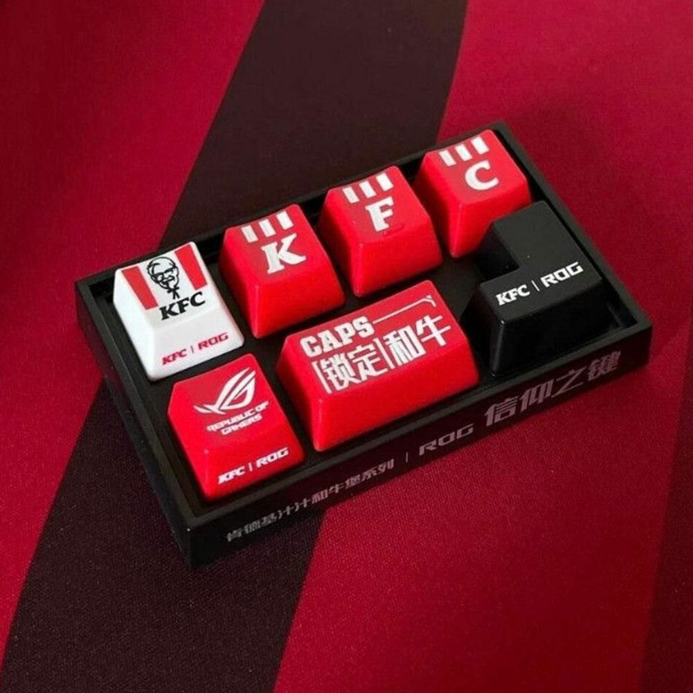 Набор из 6 кастомных кейкапов ROG x KFC для механической клавиатуры