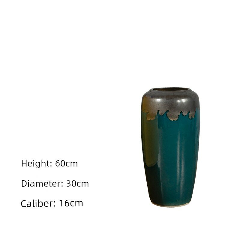 Керамическая напольная ваза из Цзиндэчжэня, винтажная композиция из сухоцветов, декоративное изделие из глины,