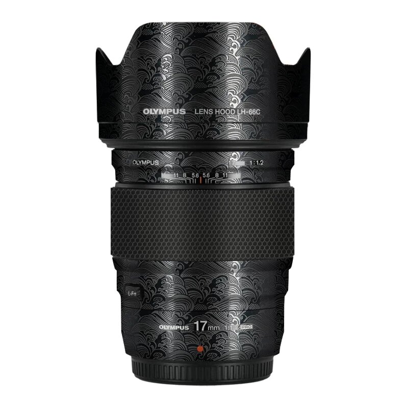 3M пленка для защиты объектива Olympus 17мм F1.2 Pro - Ocean Wave Black, устойчивая к царапинам