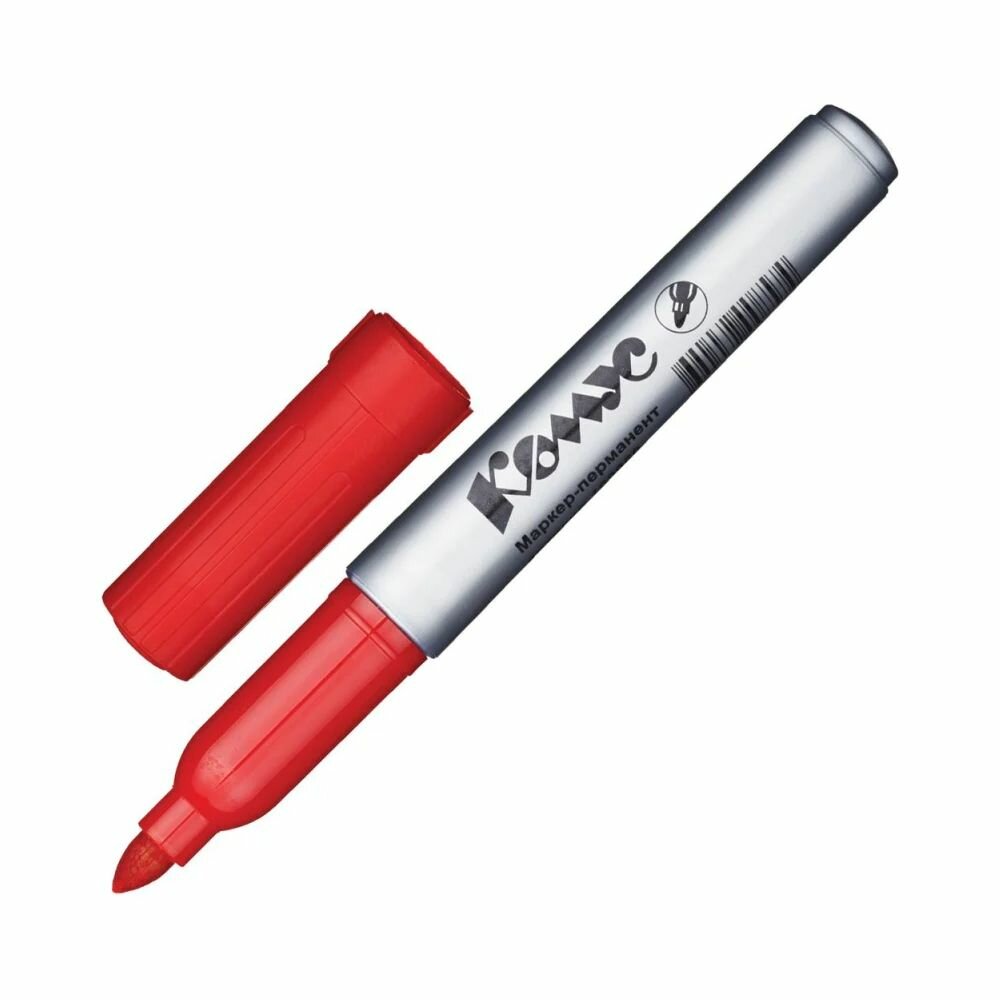 Перманентный маркер Комус PY2304 красный, 1-4 мм, круглый наконечник 162960