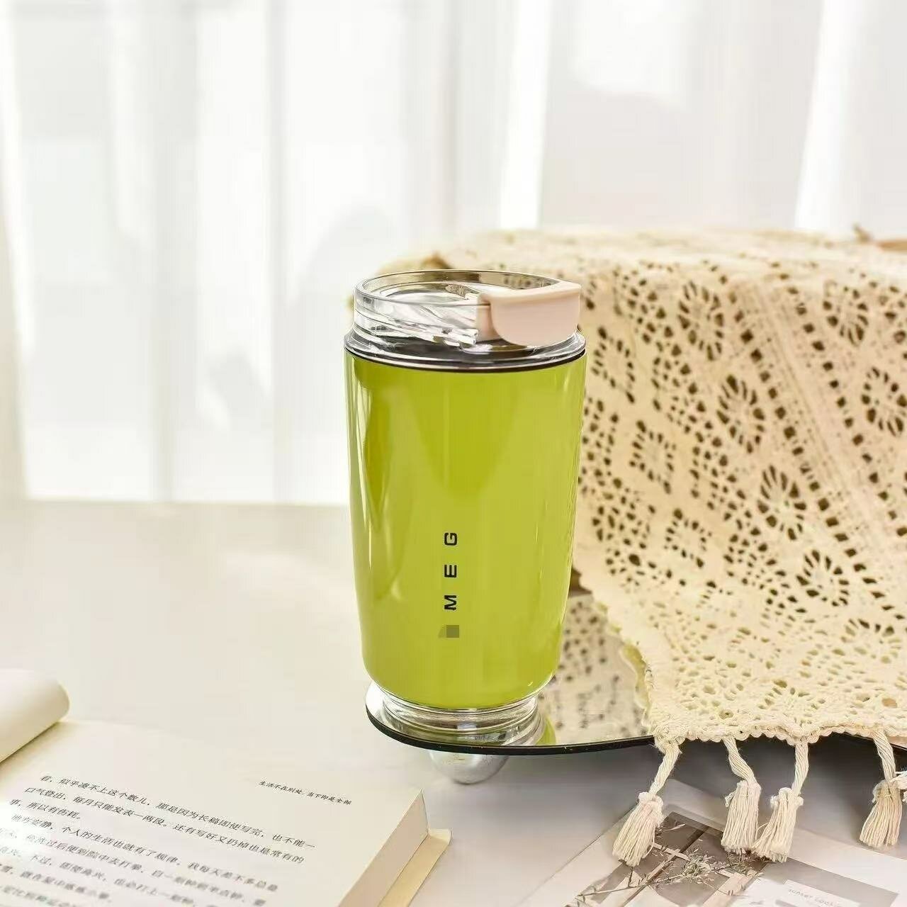 Термокружка Smeg Chengxuyan, нержавеющая сталь, пластик, 240мл, зелёный