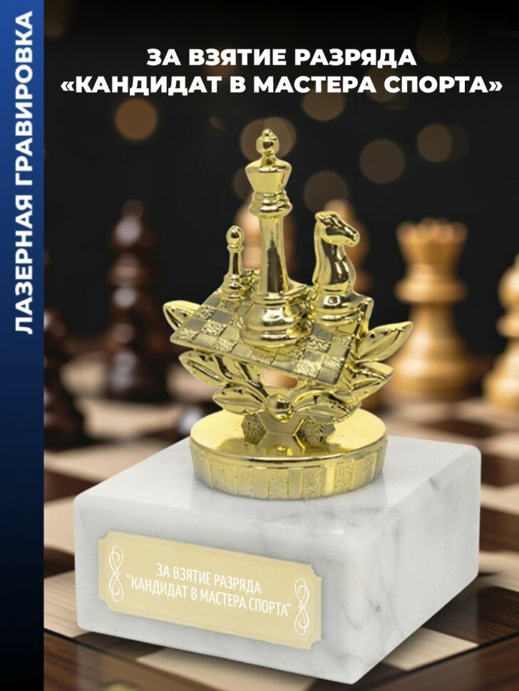 Статуэтка Шахматы "За взятие разряда "кандидат в мастера спорта"