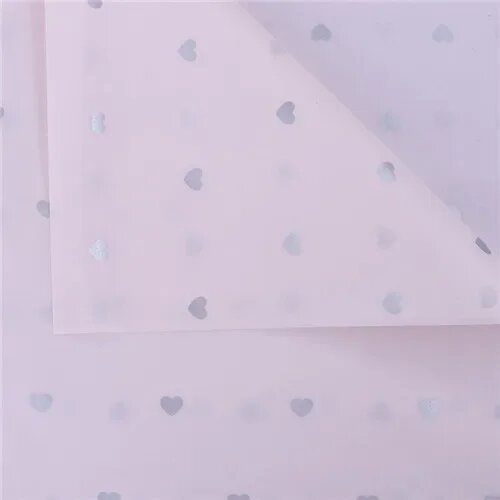 Папиросная бумага для упаковки подарков, набор из 10 листов, 50х70 см Silver-love-Pink