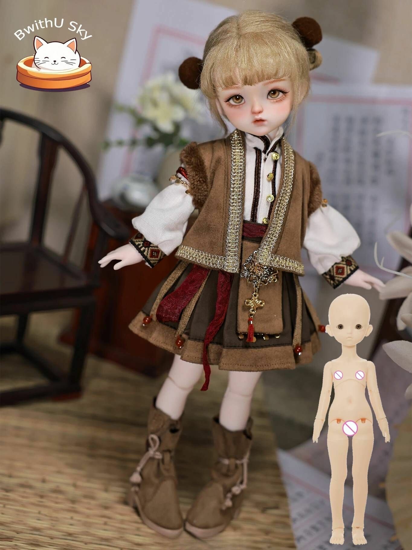 BwithU Bjd 1/6 Damita обнаженная кукла с нормальной кожей, без макияжа, без аксессуаров
