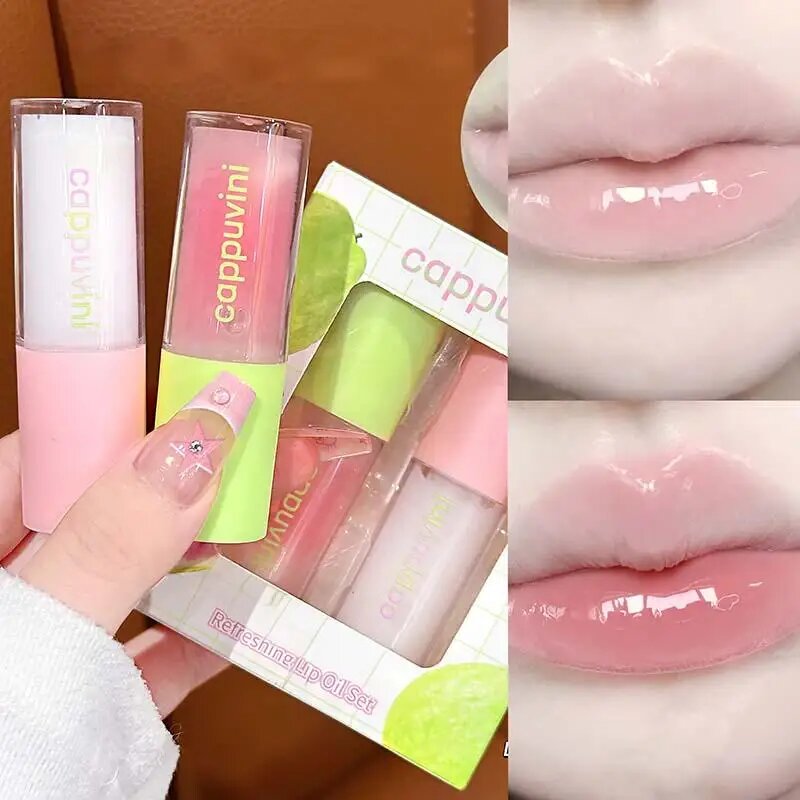 Набор Бальзамов Для Губ С Гуавой: Увлажняющий Крем И Блеск Для Губ, Питательный Зимний Уход, Уменьшение Морщин, 4,5 Г*2