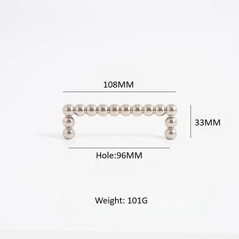 TINYHOB Ручки для шкафов из латуни Bright Nickel - 96MM