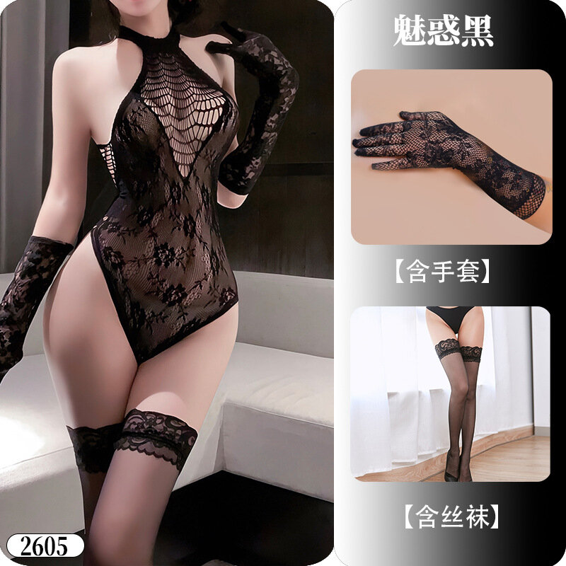 Сексуальное нижнее белье больших размеров, цельный сетчатый боди с открытым промежностью, ажурный сетчатый соблазнительный халат для пар