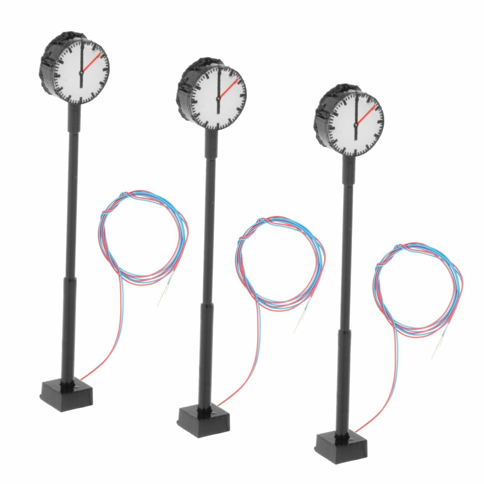 Макет железнодорожных часов, модель поезда, масштаб 1/87, освещение для макета здания, 3 шт.
