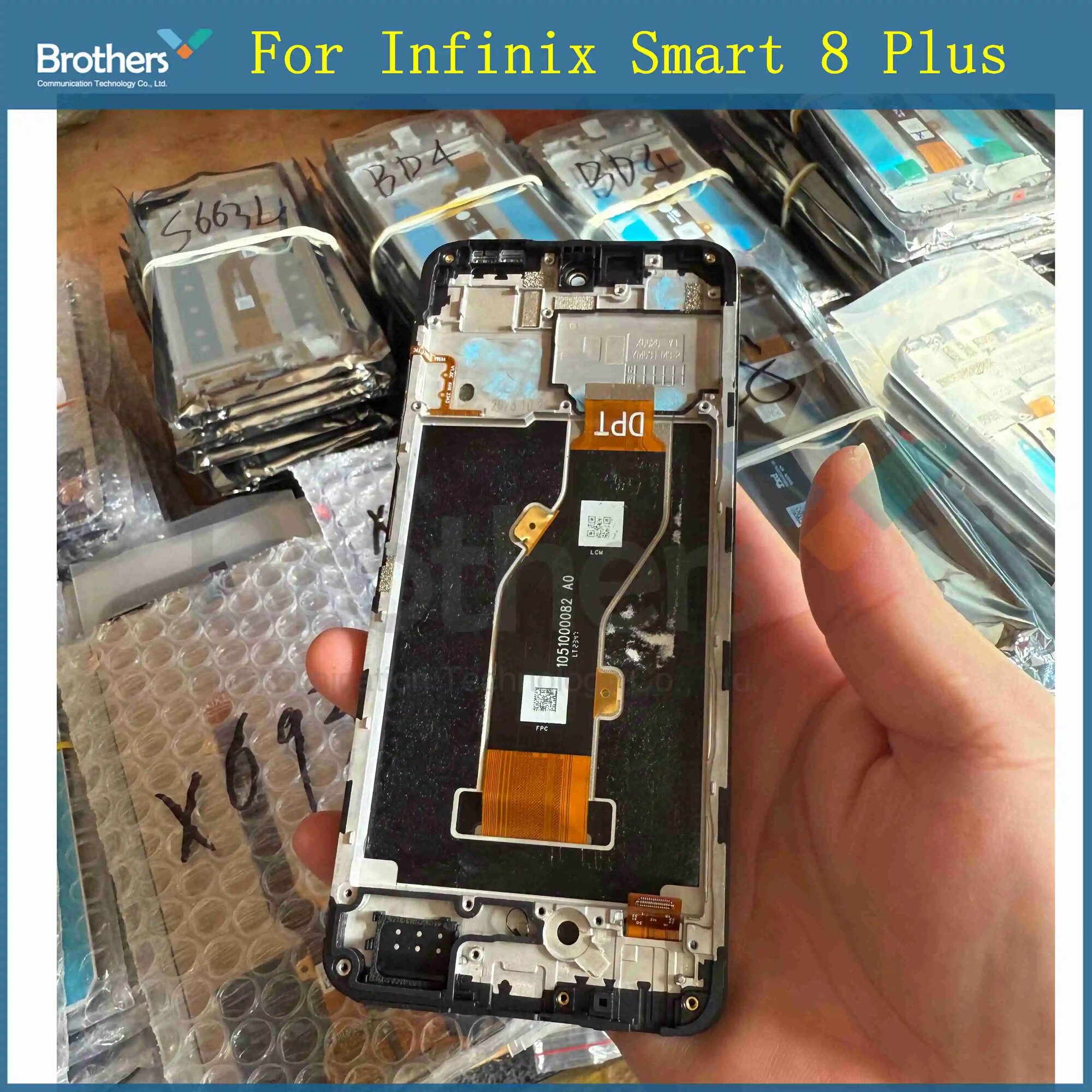 6,6 "оригинальный ЖК-дисплей для Infinix Smart 8 Plus X6526, дигитайзер сенсорного экрана в сборе, запасные части с рамкой With Frame