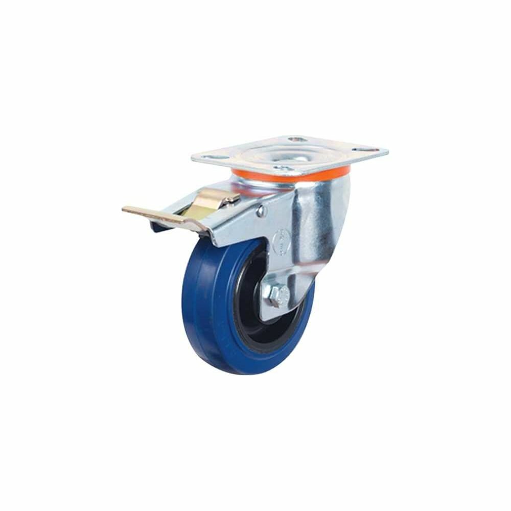 Колесо с поворотной платформой и тормозом EMES EM01ZMRM125X36F
