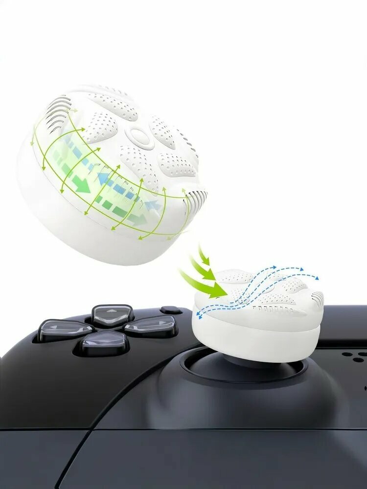 PlayVital Насадки на стики для PS5/PS4, Xbox Series X/S, Xbox One, Elite Series 2, Switch Pro, Белый, текстура Капли дождя