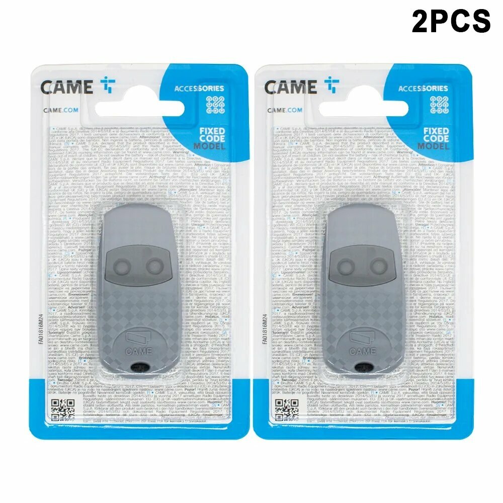2 шт. пульт доступом Came TOP-432EE, 433 МГц, поддерживает клонирование пультов или прямое программирование двигателей гаражных ворот, с функциональностью, идентичной оригинальному оборудованию.