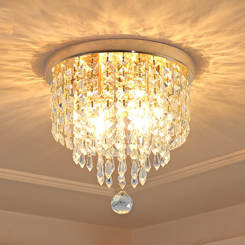 Легкая роскошь современная лампа для гостиной, маленькая хрустальная потолочная лампа для коридора, входа, балкона, постмодернистская потолочная лампа