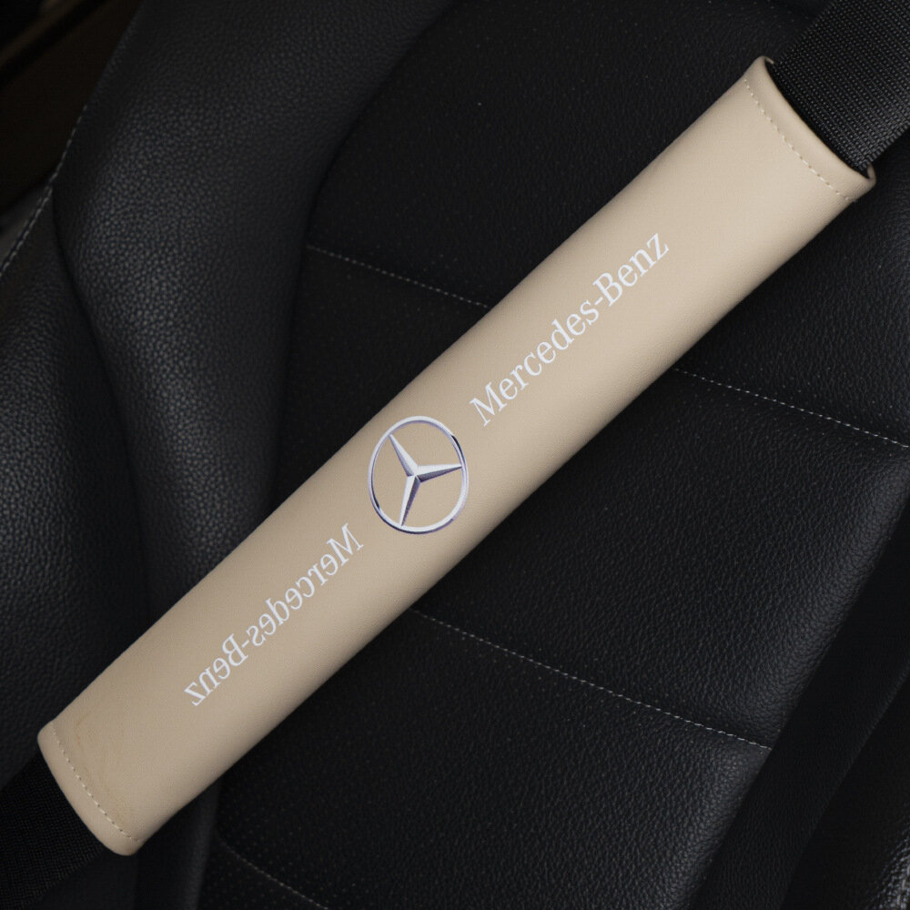 Защитный накладка на плечевой ремень с логотипом Mercedes-Benz, удлиненная кожаная, удобная и дышащая накладка на плечевой ремень