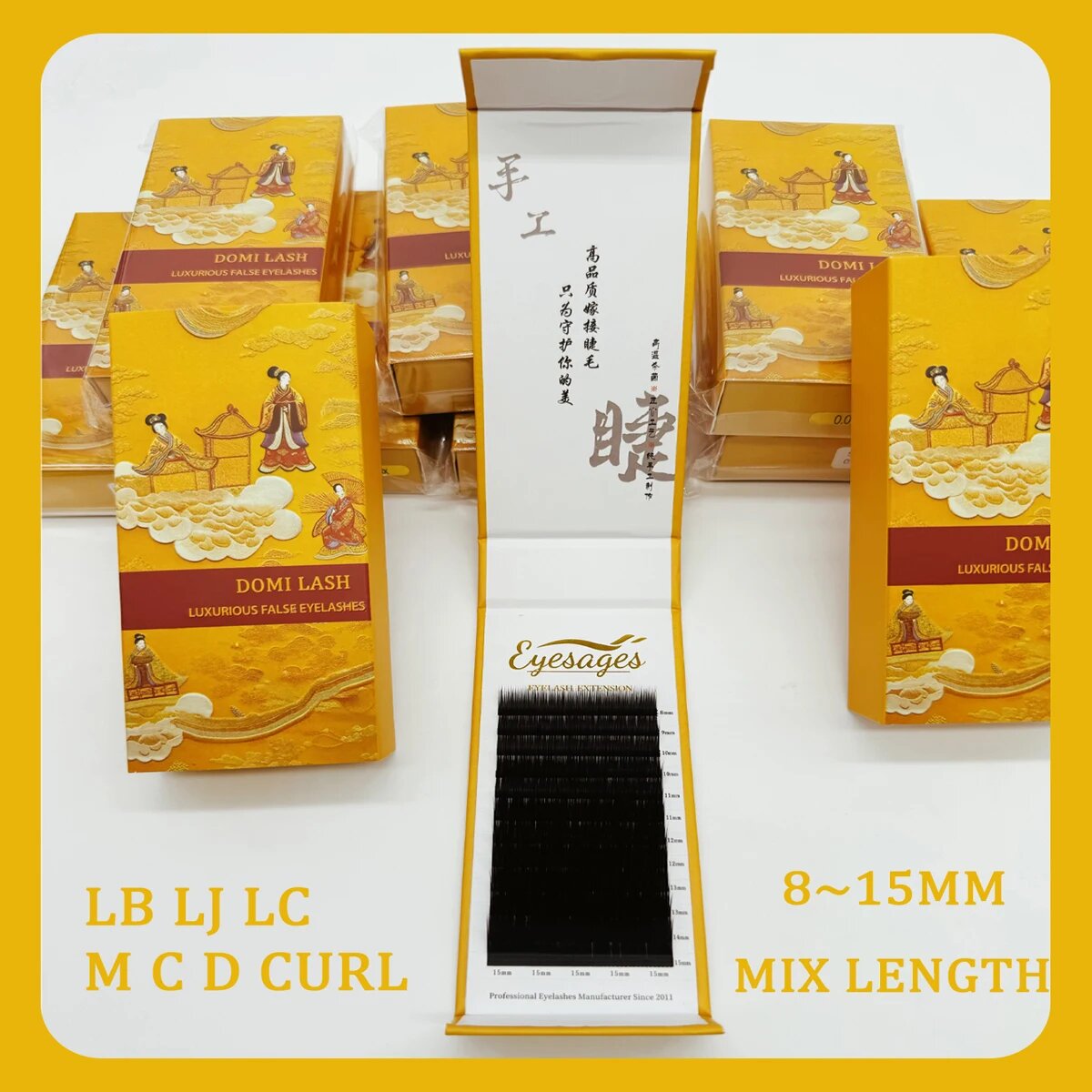 Domi Lash ресницы IJ Curl, 8-15мм, микс