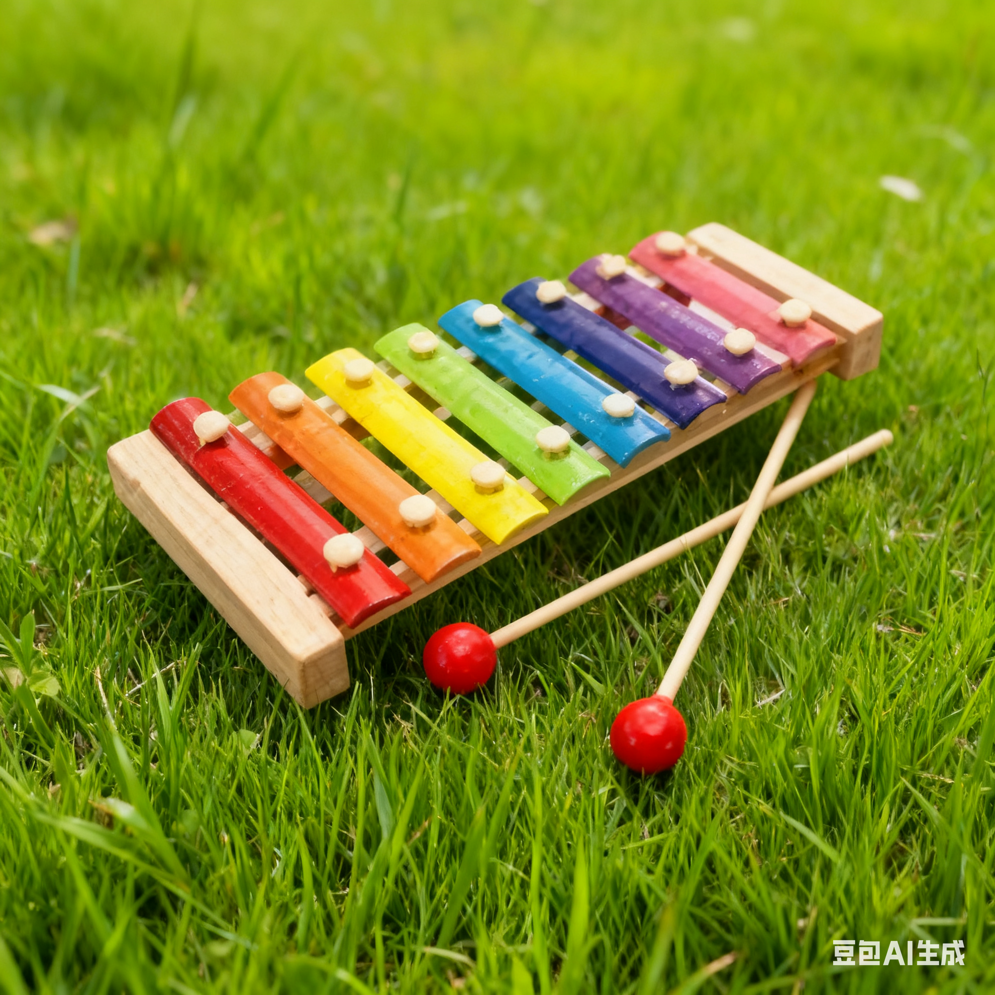 Ксилофон "Восьмицветное фортепиано", деревянный, музыкальный, бежевый, 20см