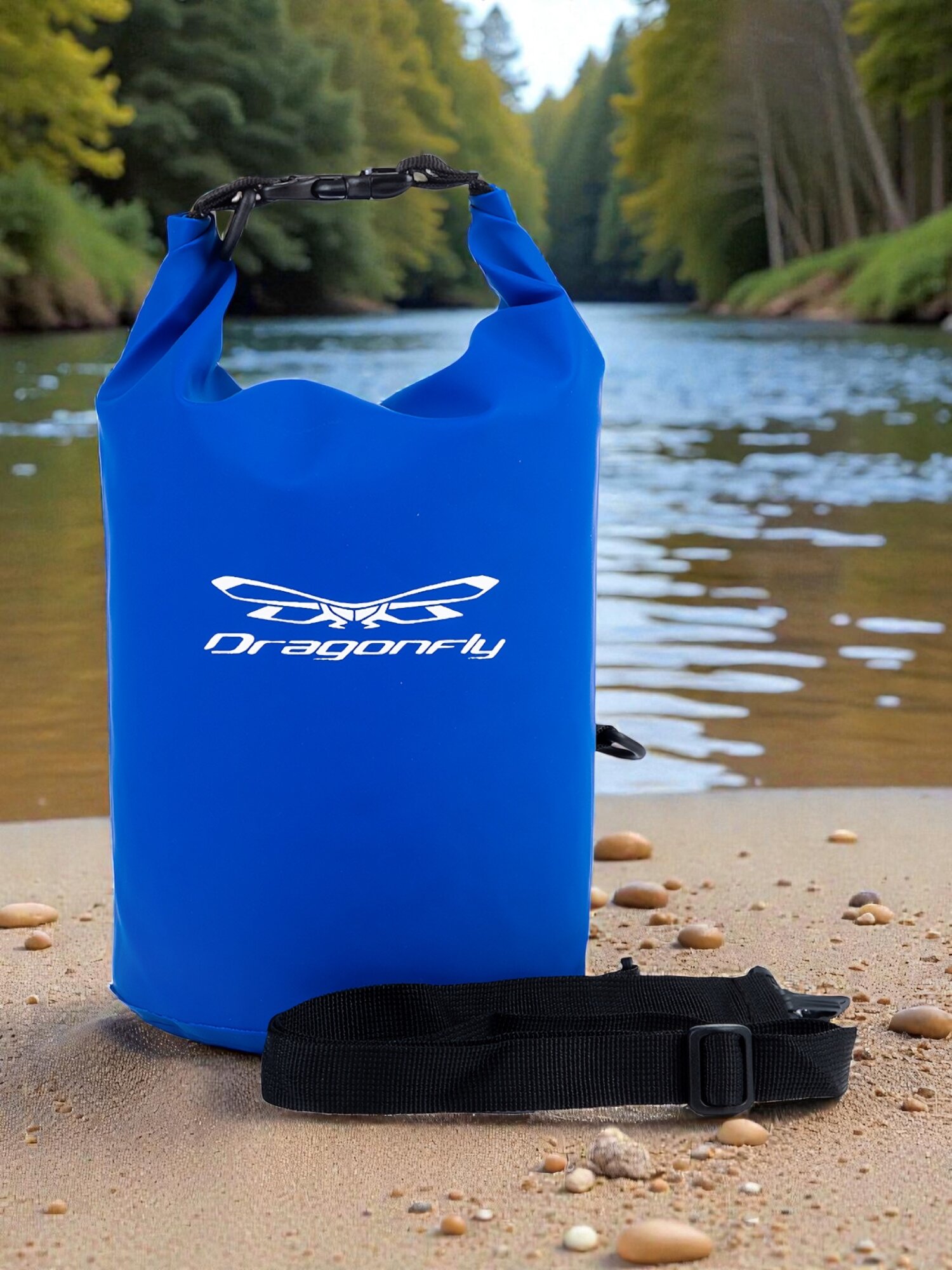 Гермомешок Dragonfly Storm, 5 литров, синий, с плечевым ремнем