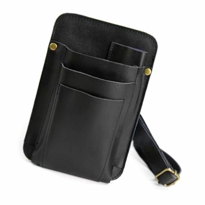 Диагональная сумка для инструментов из воловьей кожи-черная