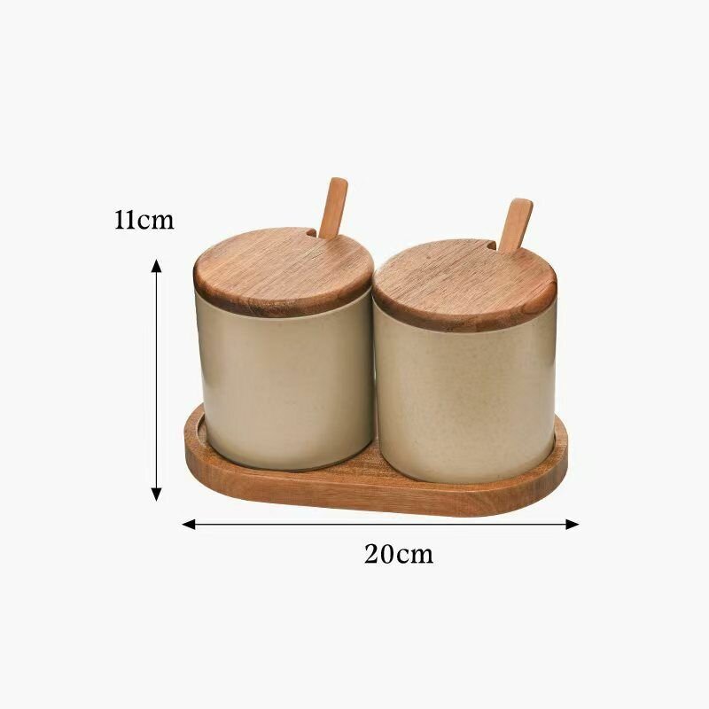 Японский стиль пластиковая бамбуковая деревянная крышка для приправы, домашняя кухня, MSG, простая банка для соли, комбинация бутылок для приправы, набор для перца