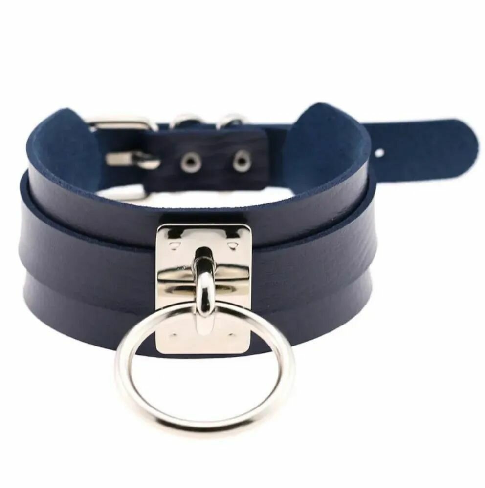 Розовый Чокер - ошейник с металлическим кольцом для шеи