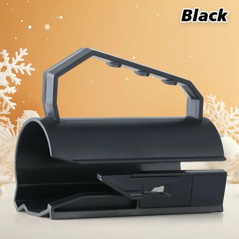 Портативный и безопасный станок для резки рулонов оберточной бумаги цилиндрической формы со сменными лезвиями - идеальный инструмент изготовления праздничных подарков. черное