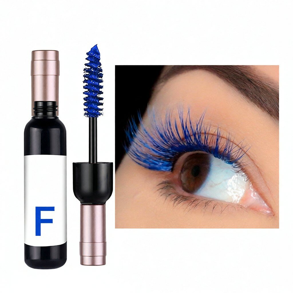 Тушь для ресниц Waterproof 03 Blue, разноцветная тушь для ресниц в бутылке в виде винной бутылки, 6 цветов (BLACK, WHITE, BLUE, DARK BROWN, PINK, PURPLE) для макияжа глаз