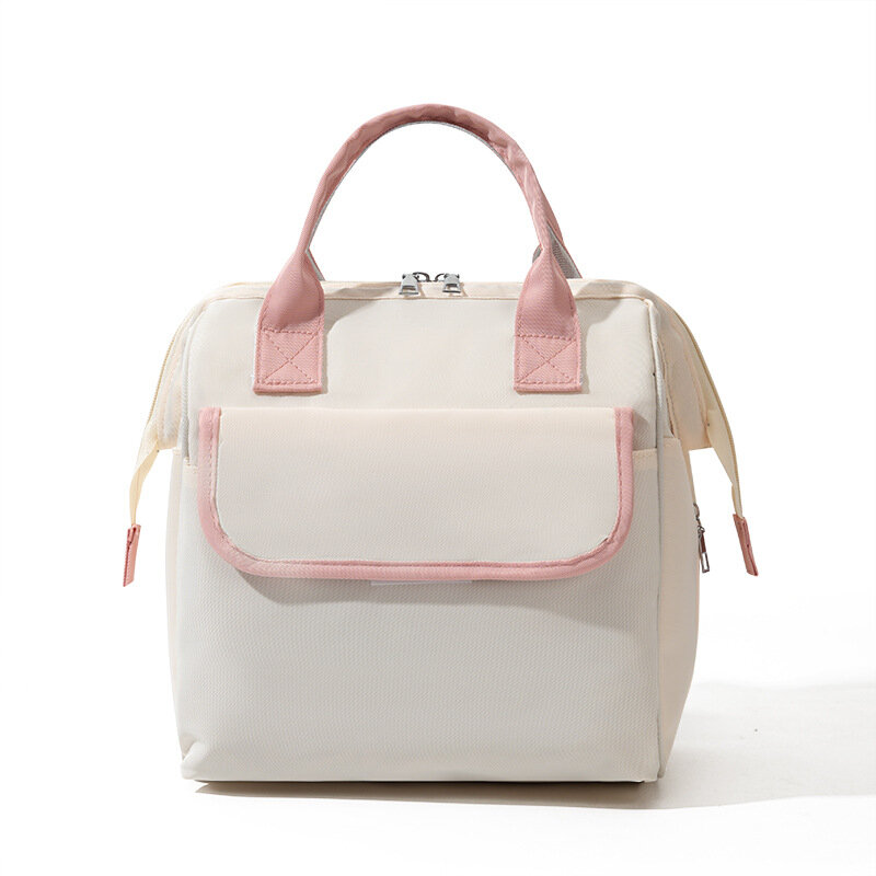 Сумка для мам для прогулок, многофункциональная сумка для мам, маленькая сумка из оксфордской ткани с цветными блоками, товары для малышей, рюкзак для бутылочек.