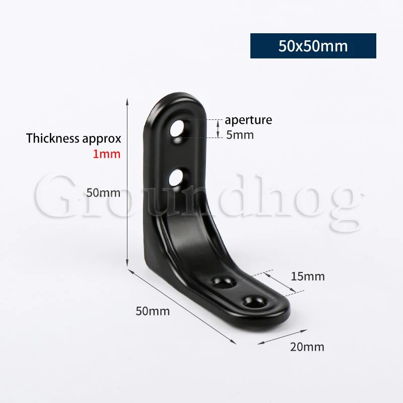 Металлические кронштейны для полки 2 шт. Black 50x50mm