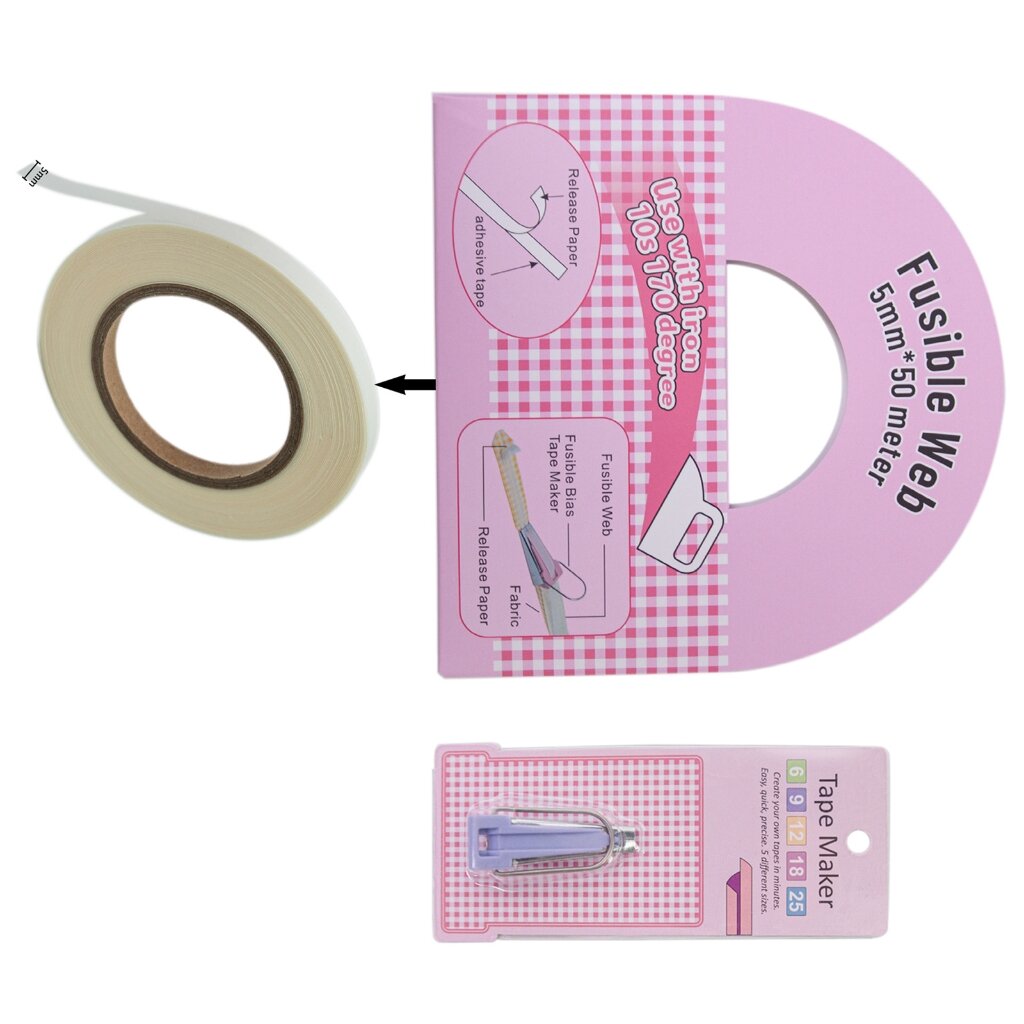 1 комплект приспособления для изготовления окантовочных лент с комбинированной упаковкой высокотемпературного двустороннего термоклея-расплава-фиолетовый