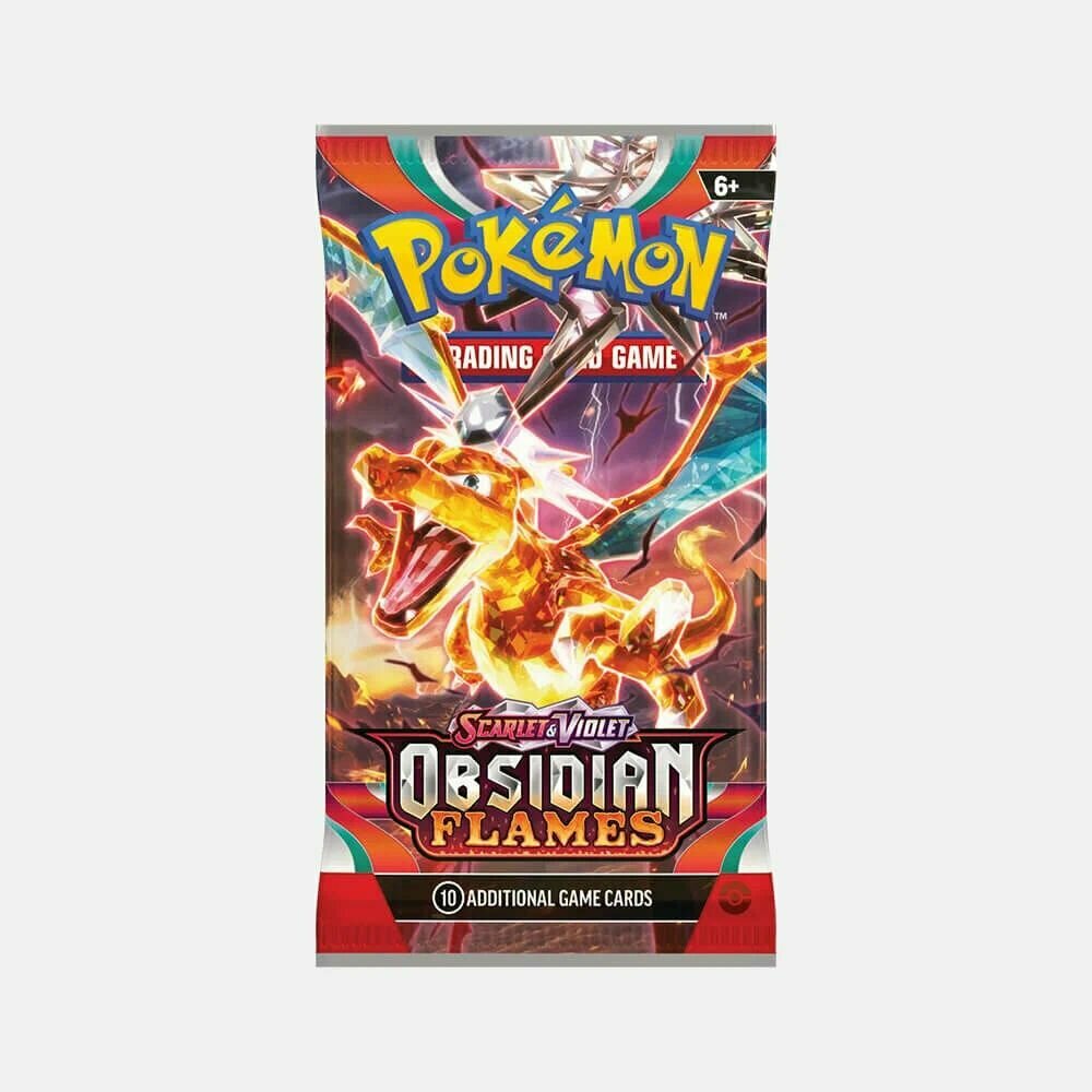 Pokemon TCG Бустер карточек Obsidian Flames (Scarlet & Violet) Booster Pack, 10 карт